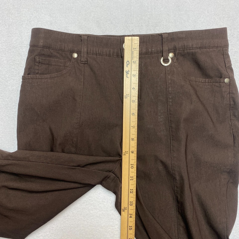 Simon Chang Denim Pants Womens 10 Brown Bootcut Pockets Logo Stretch | eBay
