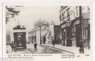 Sutton, Benhill Street Tram Terminus, Surrey Reproduction Postcard ...