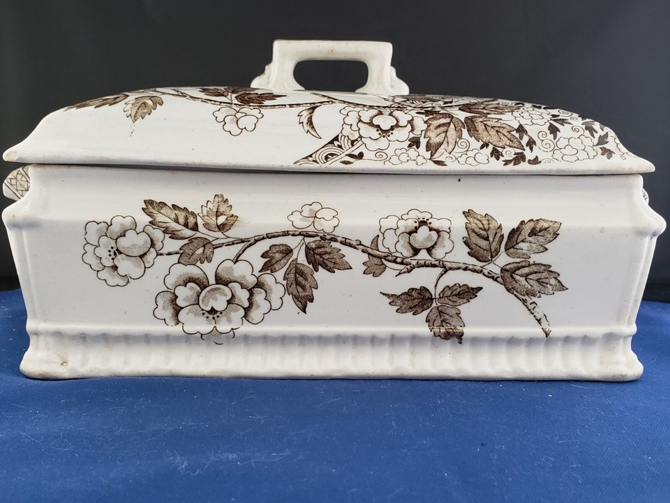 Staffordshire Covered Serving Bowl J F Wileman Albert Foley 10x6.5x5 ...