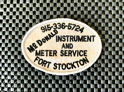 MCDONALD INSTRUMENT METER SERV EMBROIDERED SEW ON ONLY PATCH 3 1/2" x 2 ...