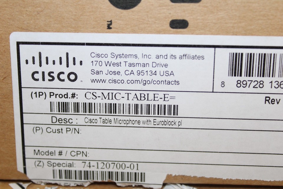 New Cisco TTC5-14 Table Microphone CS-MIC-TABLE-E= Euro block | eBay