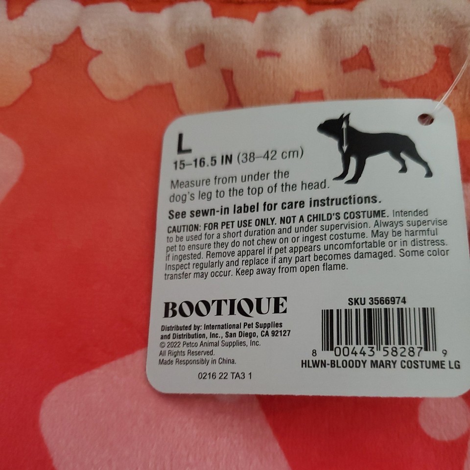 New Bootique Bloody Mary Illusion Pet Halloween Costume, Size Large | eBay