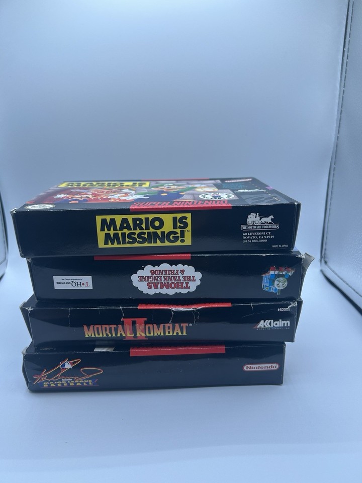 SUPER NINTENDO LOT OF 9 ORIGINAL AUTHENTIC SNES GAME BOXES AND TRAYS ...