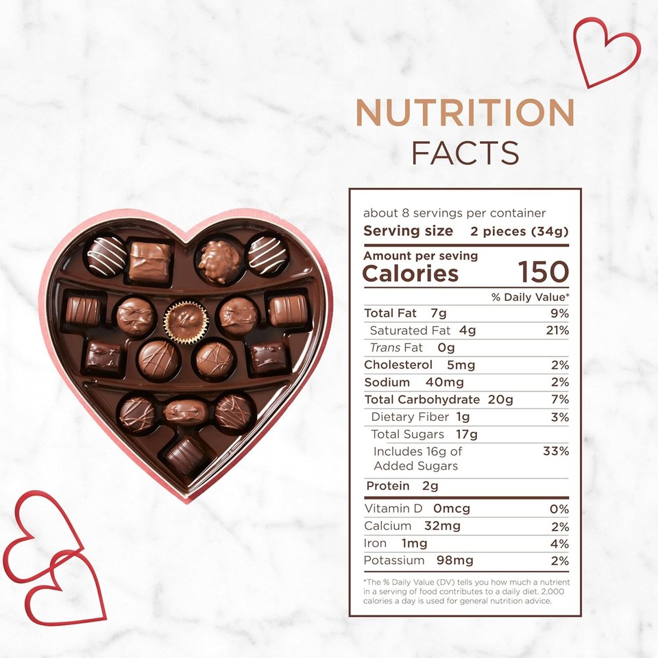 Russell Stover, Red Foil Heart, 10 Ounce - Chocolate Gift Box for ...