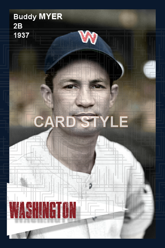 Buddy Myer - 1937 Washington Senators - choose a style - colorized ...