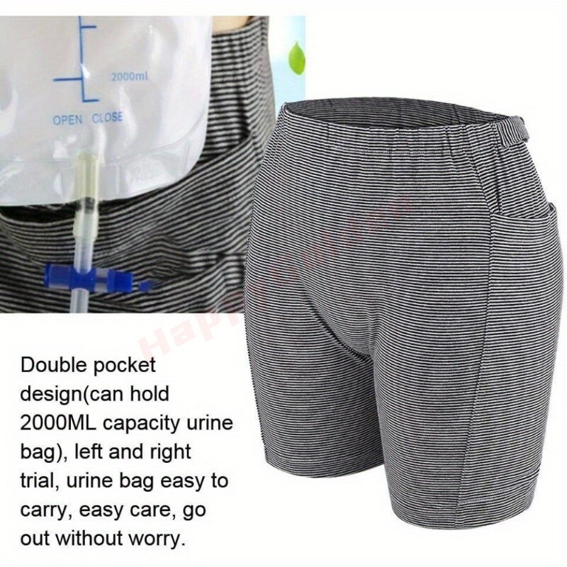 2 Pack Incontinence Care Trousers Catheter Underwear Urine Bag Pants ...