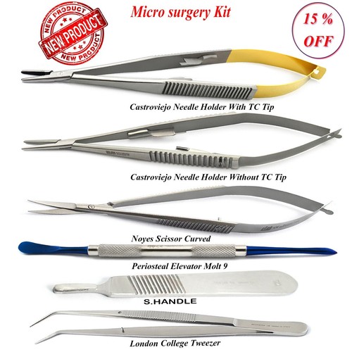 Dental Micro Surgery Instruments Kit Surgical Scissor College Tweezer Molt 9 New | eBay