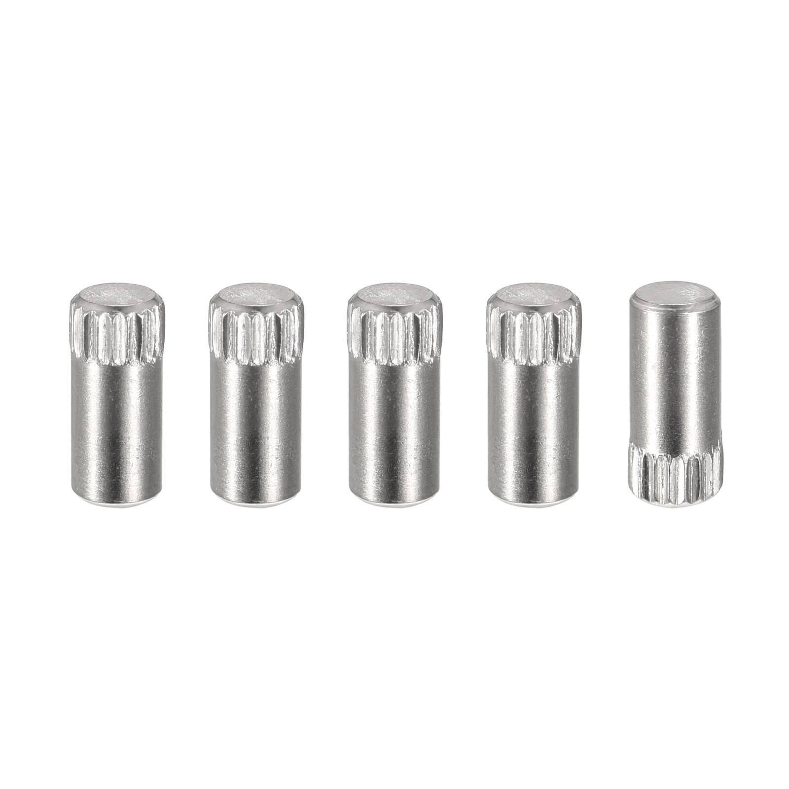 5x12mm 304 Stainless Steel Dowel Pins, 5Pcs Knurled Head Flat End Dowel ...