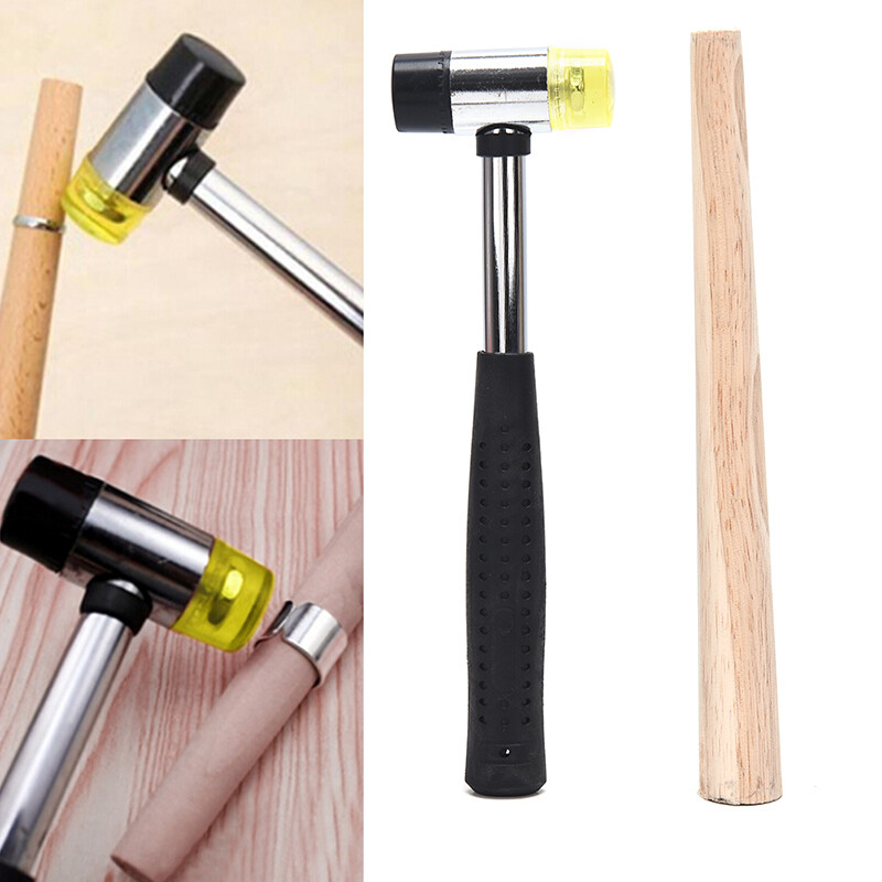 Tapered Wood Mandrel Stick Double Face Rubber Hammer Finger Ring ...