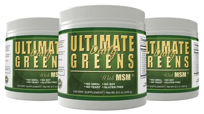 Ultimate Greens MSM Powder 8oz Superfood Plant Based Supplement Energy ...