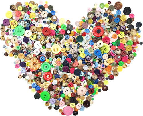 600-700Pcs Multicolor Buttons for Crafts Assorted Colored Buttons Multi ...