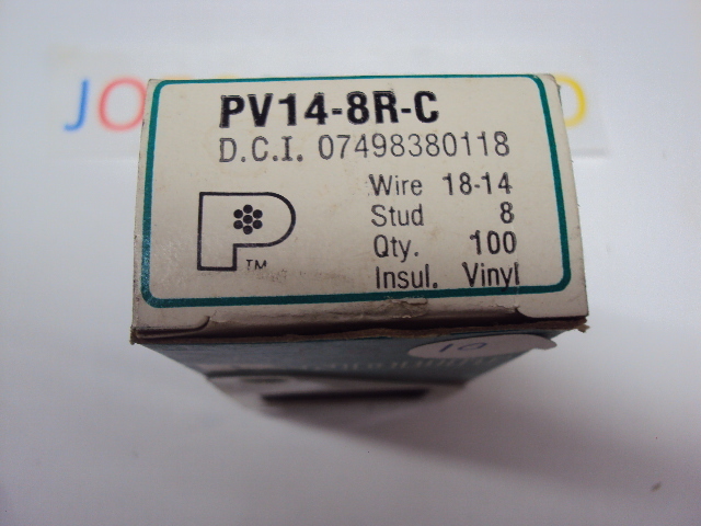 Pkg/100 Panduit Pan-Term Panduit Pan-Term PV14-8R-C RING TERMINAL Blue ...