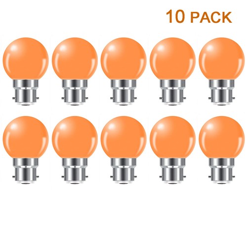 10x 2W B22 Golf Ball Bulbs Non-Dimmable G45 Classic Mini Globe Orange ...