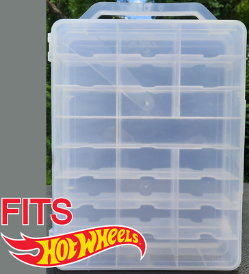 Clear Carry case 48 cars fit a lot of Hot Wheels Matchbox storage set ...