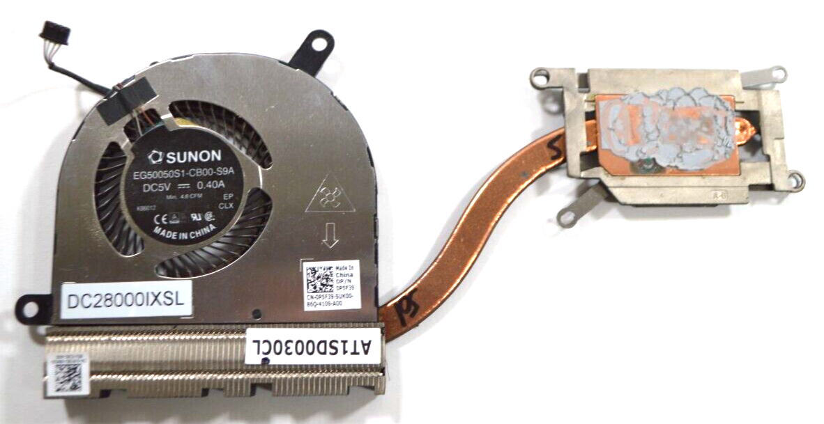 For Dell Latitude 5480 5490 5491 CPU Cooling Fan 0P5F39 Heatsink 0V93XV ...