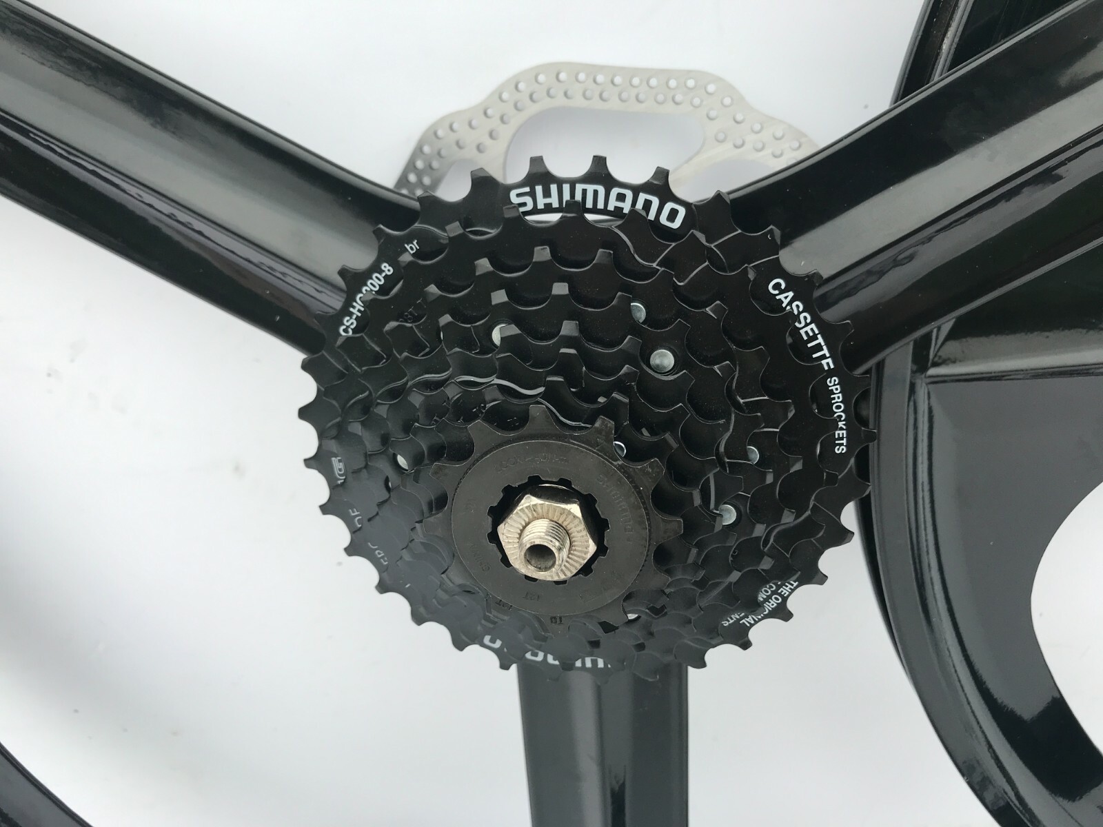 PAIR WHEEL MAGNESIUM 26 INCH 3 SPOKE FRONT REAR 8 SPEED SHIMANO 2 DISC ...