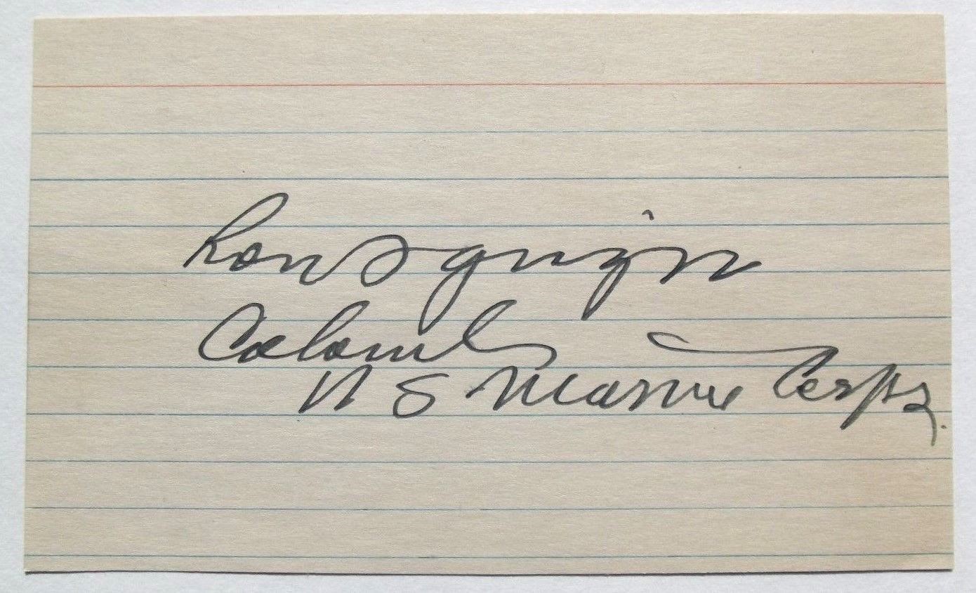 General Roy Geiger WW II Marine Commander Autograph Signed Card ''Rare ...