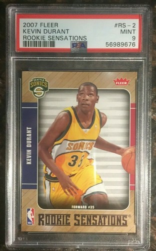 2007 Fleer Rookie Sensations #RS-2 Kevin Durant RC PSA 9 MINT ...