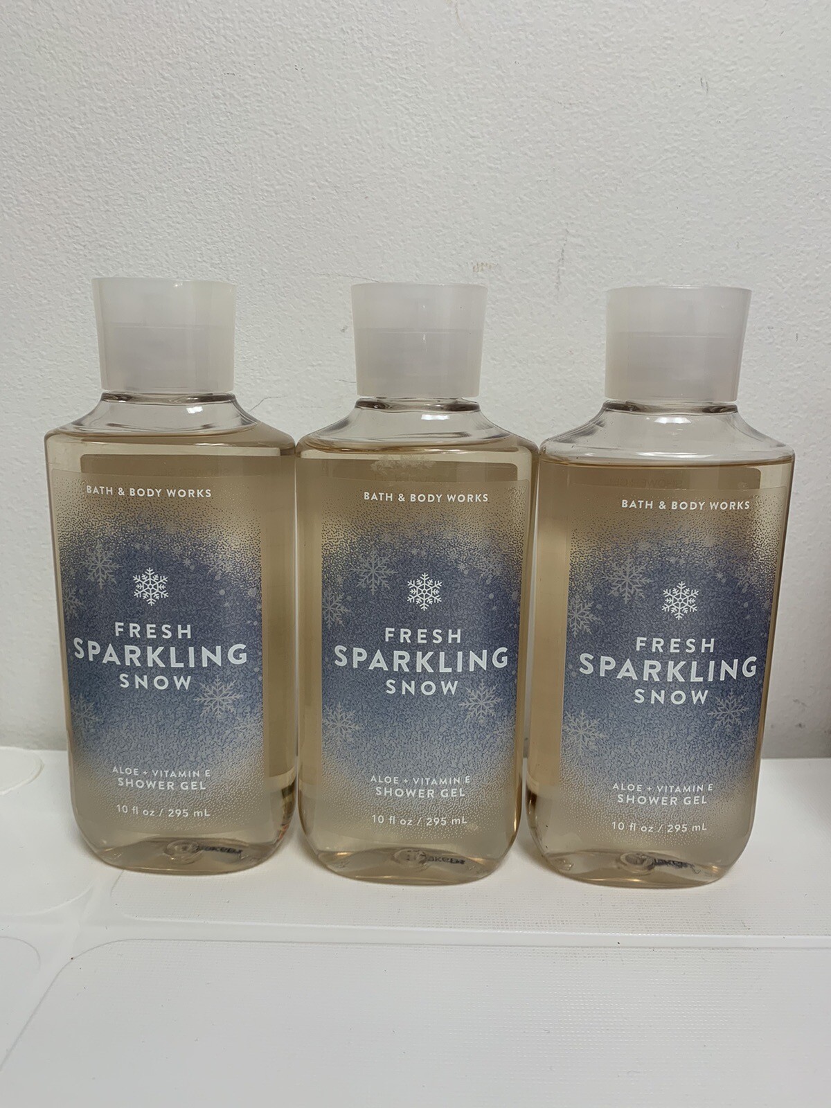 3PC BATH & BODY WORKS FRESH SPARKLING SNOW SHOWER GEL WASH 10 OZ W ...