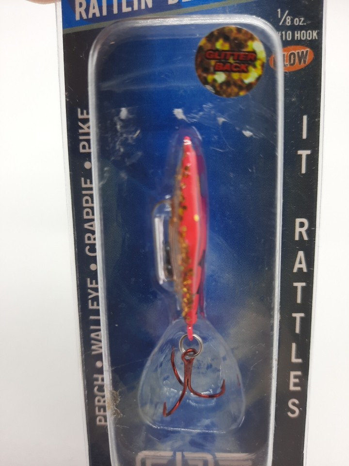 Clam Rattlin Blade Spoon Hook Size 10 Glow 1/8 oz 3.3g Red/gold Tiger ...
