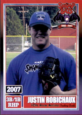 2007 Keene Swamp Bats Team Issue #19 Justin Robichaux Crowley Louisiana ...