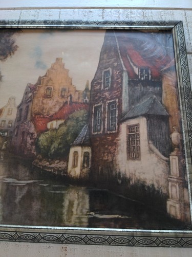 Vintage Framed Lithograph City Landscape 11x14 With Art Deco Metal ...