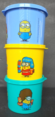 Set of 3 Tupperware MINIONS Mini Canisters #4623B Yellow, Blue, Green ...