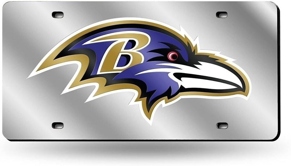 Baltimore Ravens Premium Laser Cut Tag License Plate, Mirrored Acrylic ...