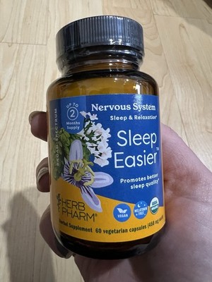 Herb Pharm Sleep Easier Herbal Supplement Vegan Organic Valerian Hops ...