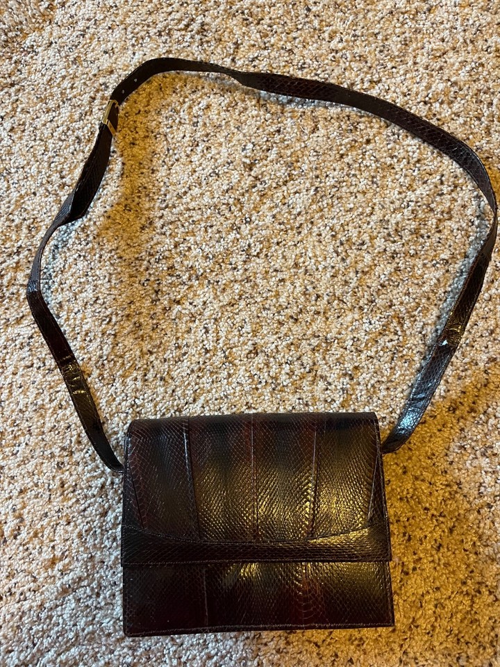NWOT Brown Snakeskin Crossbody Bag | eBay