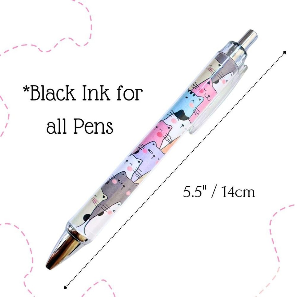 10PC Cat Ink Pens Set Cute Kawaii Funny Cats Kitty Themed Paw Ballpoint ...