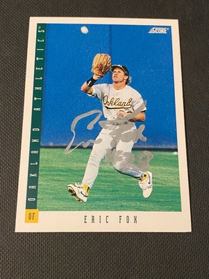 Eric Fox Signed 1993 Score Card Auto Oakland Athletics A's Autograph ...