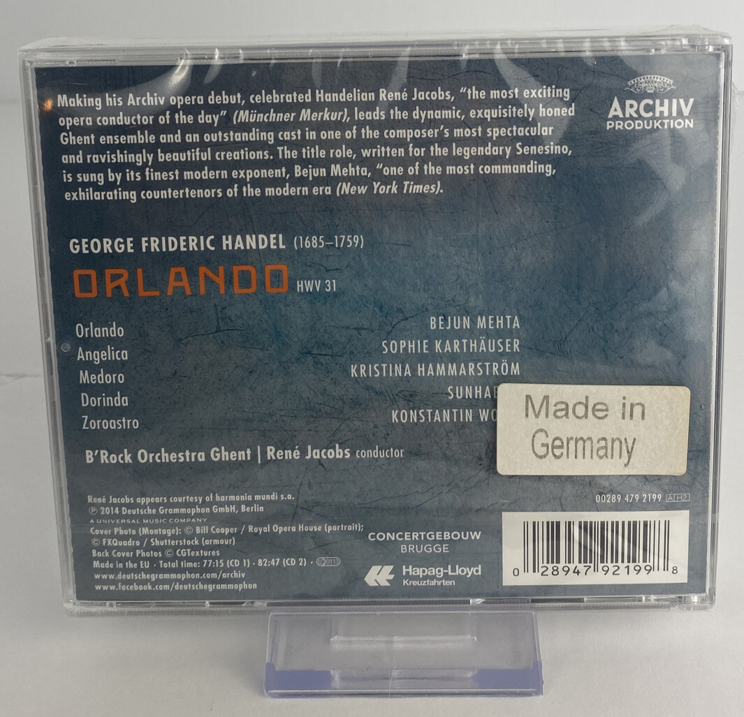 2 CD Handel : Orlando - B'Rock Orchestra René Jacobs Double Album ...