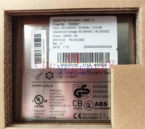 1PCS NEW Phoenix Contact QUINT-PS-100-240AC/24DC/5 2938581 power supply ...