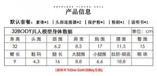 LD DOLL 1:6 European Female Seamless Silicone Body&Head Sculpt Set ...