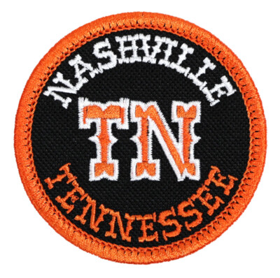 Nashville Tennessee Embroidered Patch Black/Orange Iron-On Sew-On ...