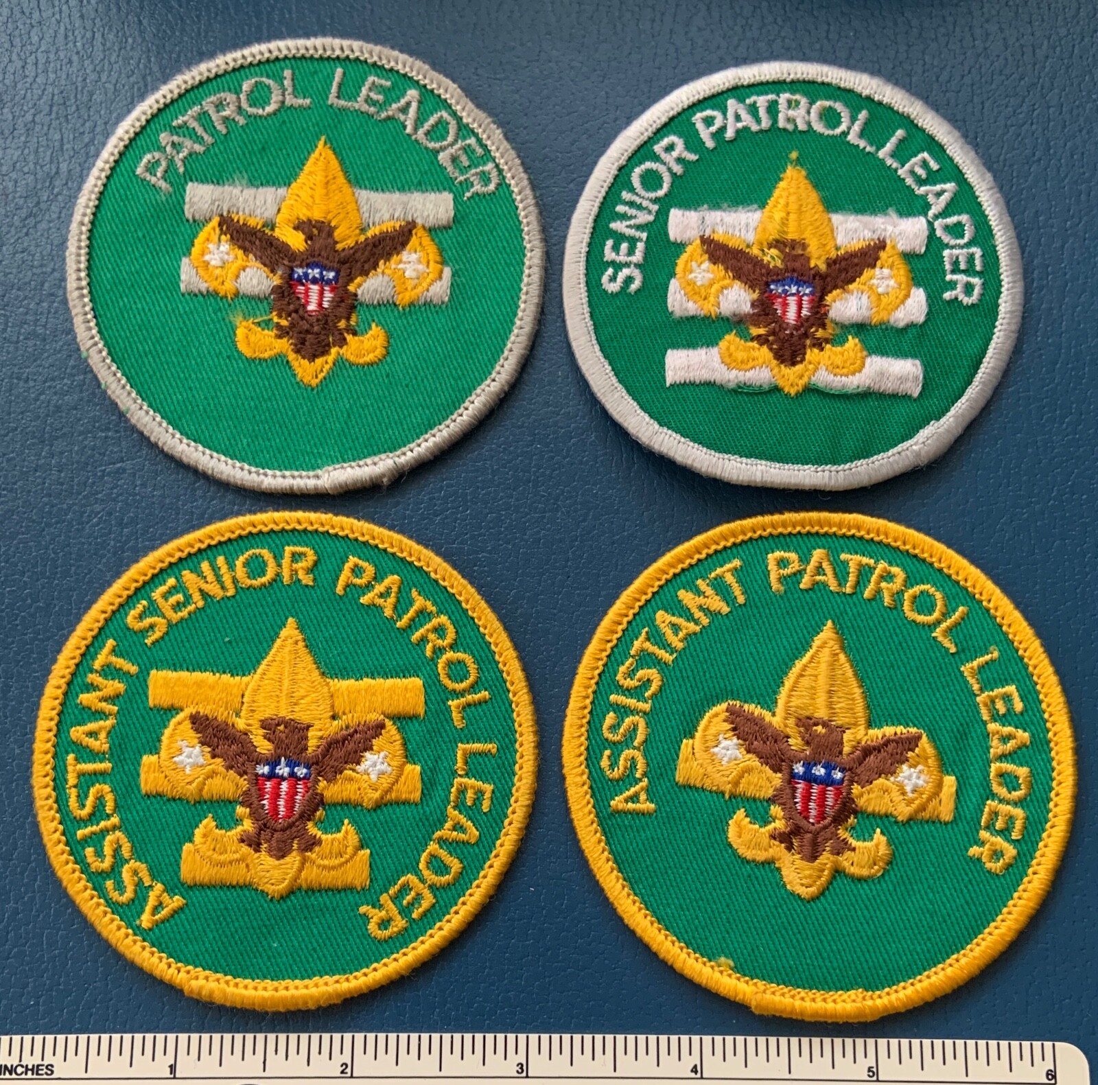 4 Vintage PATROL LEADER Boy Scout Position PATCHES BSA Uniform Badge ...
