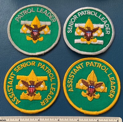 4 Vintage PATROL LEADER Boy Scout Position PATCHES BSA Uniform Badge ...