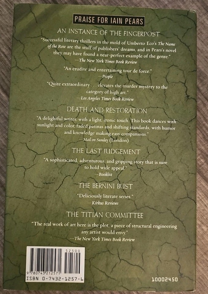 Immaculate Deception by Iain Pears (2000, Hardcover) Book VERY GOOD ...