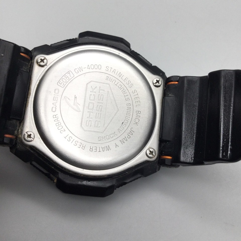 Casio G-Shock 5087 GW-4000 Mens Watch 50mm Black Orange Tough Solar ...