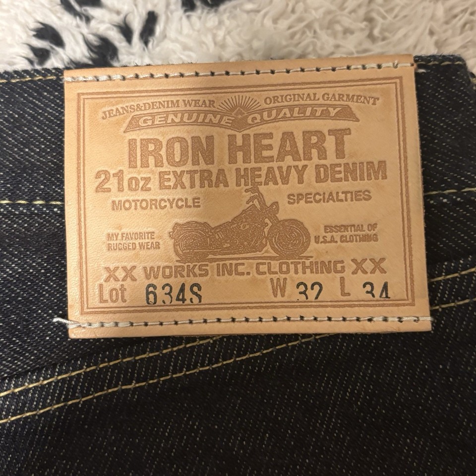 ＠Iron Heart 634S 21oz selvedge denim straight Motorcycle W32 Made in ...