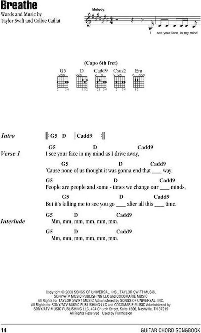Taylor Swift Crazier Guitar Chords