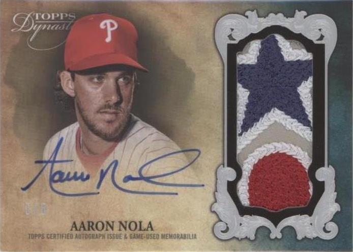 2021 Topps Dynasty - Autograph Patches Aaron Nola #DAP-AN2 Silver /5 ...