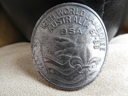 DT SCOUT BSA 1987-88 WORLD JAMBOREE USA CONTINGENT NECKERCHIEF SLIDE ...