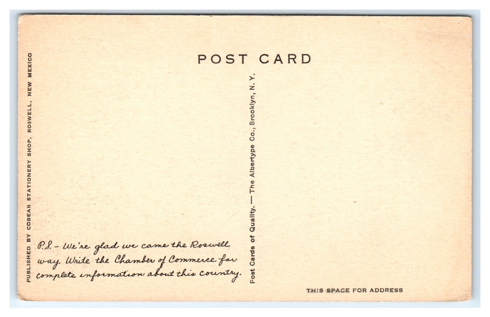 ROSWELL, NM Postcard- SCENE IN SEVENTH STREET ROSWELL NEW - ALBERTYPE ...