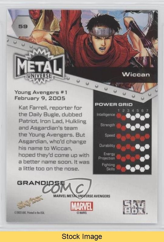 2024 Skybox Marvel Metal Universe Avengers Grandiose Wiccan #59 READ ...