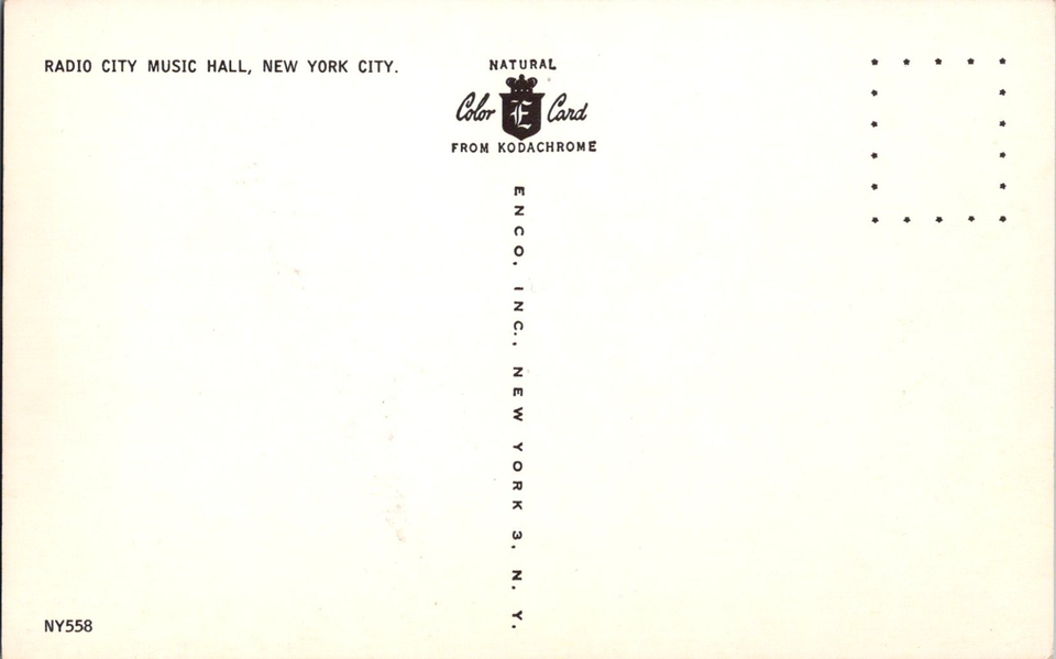 Postcard Radio City Music Hall New York City New York Chrome Unposted ...