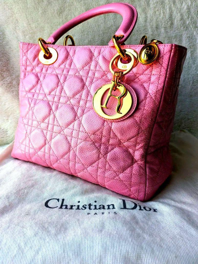 Christian Dior Lady dior medium Vintage Lambskin Hand… - Gem