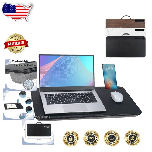 Lightweight Ergonomic Laptop Desk - Modern Black Cushion Lap Desk for ...
