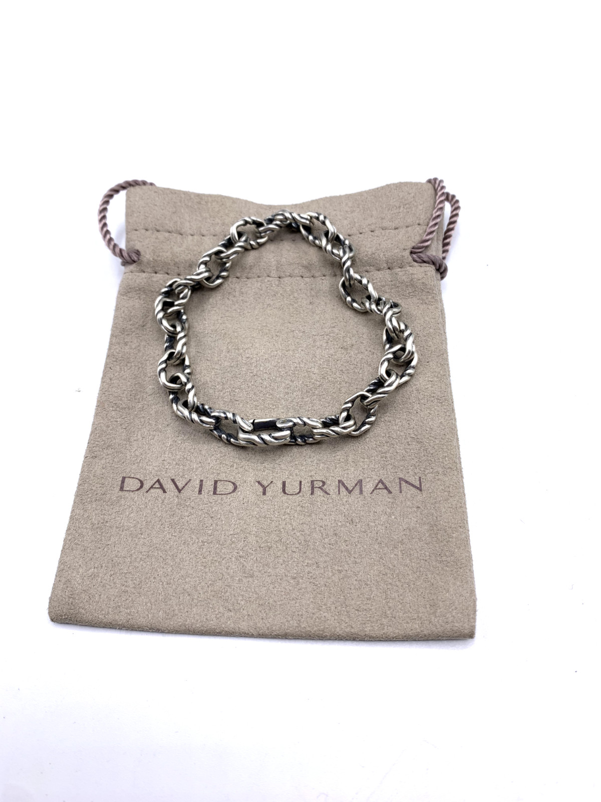 David Yurman Men's Sterling Silver 8mm Twist Link Cha… - Gem